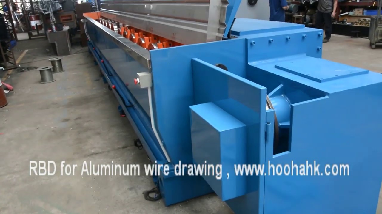 Aluminum rod break drawing machine - YouTube