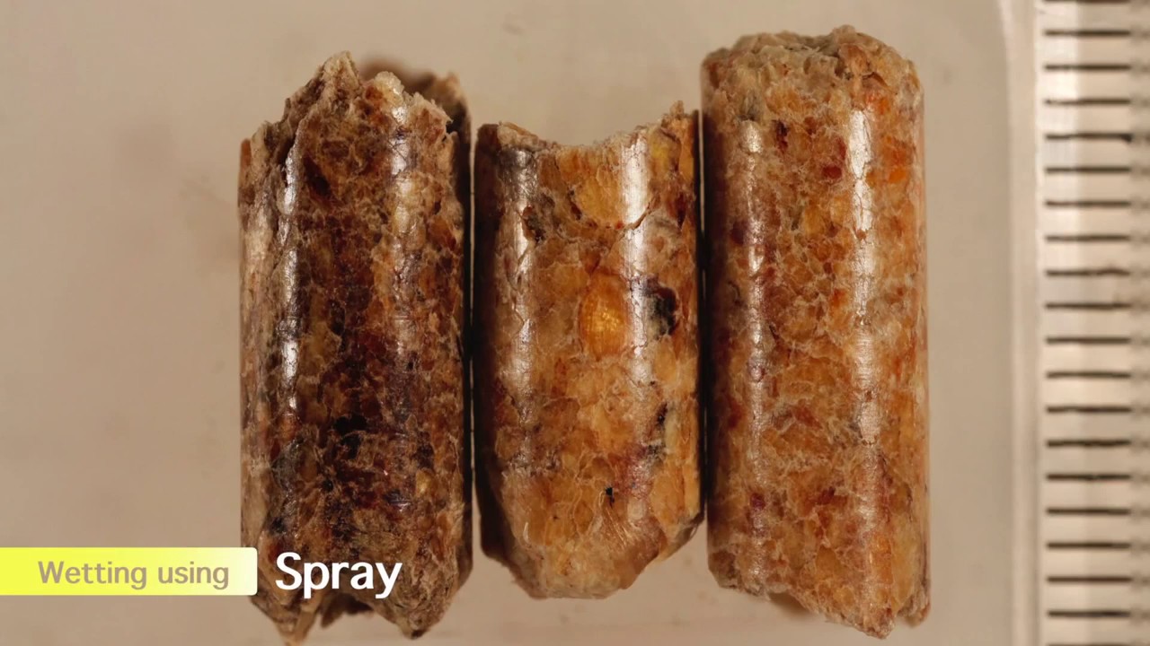 Wetting pellets with spray bottle - YouTube