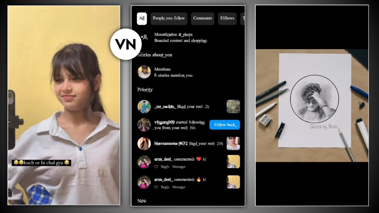 Instagram Trending Profile Photo Pencil Sketch Effect Video Editing ...