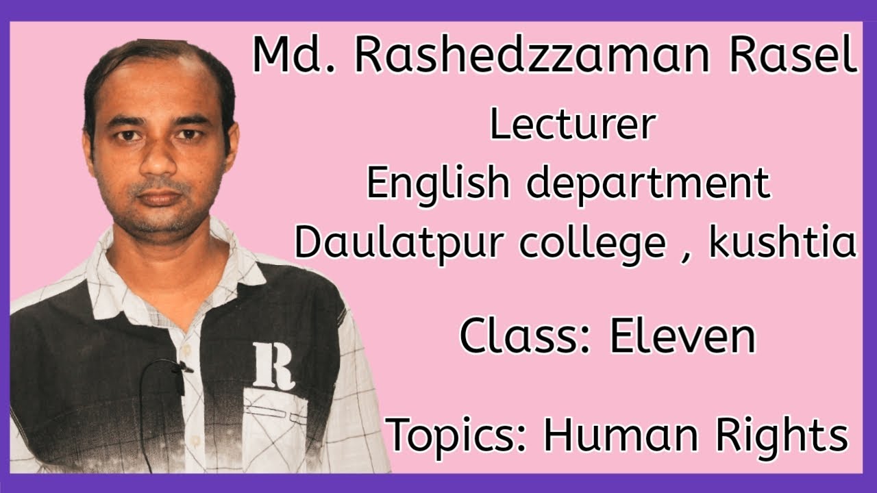 Online Class II Md. Rasheduzzaman Rassel II Department of English - YouTube
