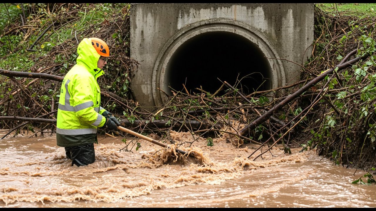 Culvert Drainage Purge Unclogging and Removal - YouTube