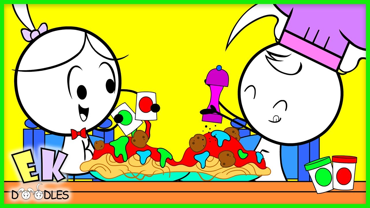 Pretend Play Kids Cooking Foods in Restaurant! Fun EK Doodles Video ...
