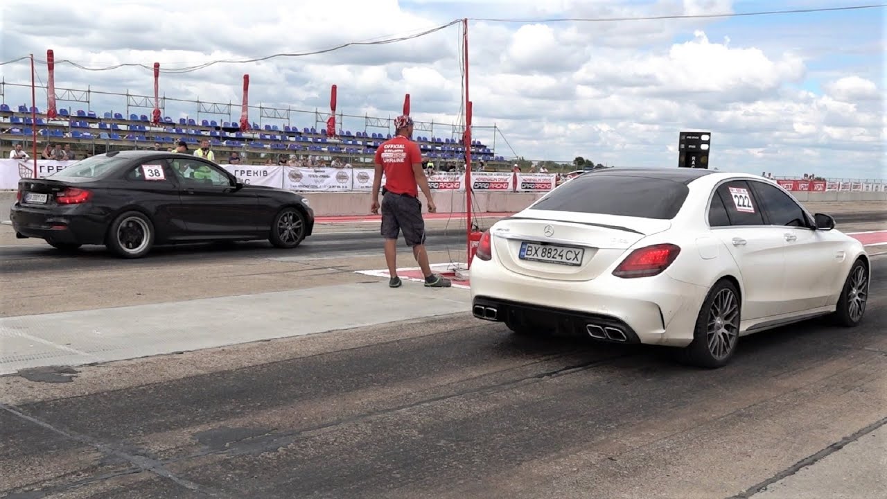 BMW M235i vs Mercedes-AMG C63 - Drag Race - YouTube