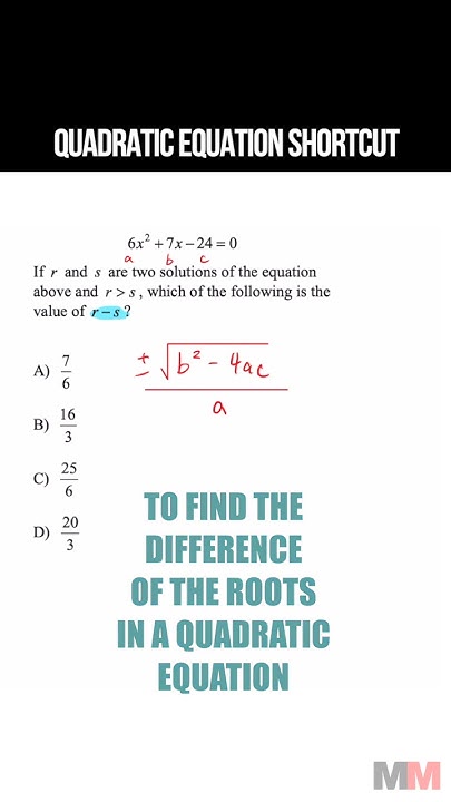Best Shortcut for Quadratic Equations on the SAT and ACT - YouTube