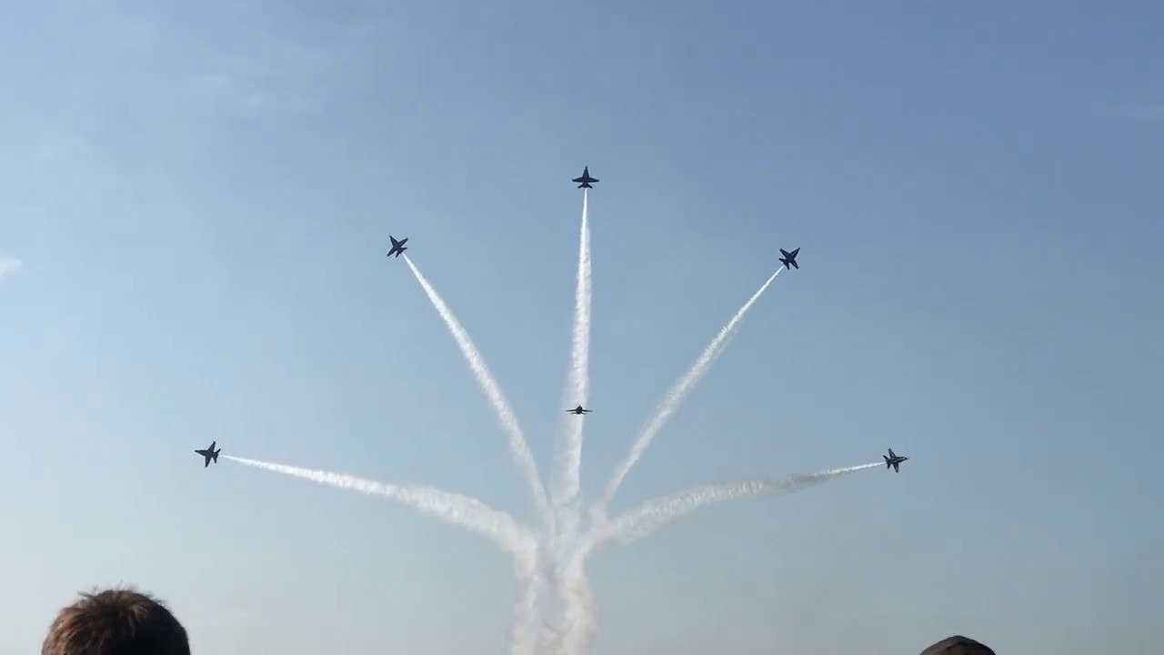 Navy Blue Angels Delta Breakout Formation at Naval Air Station Oceana ...