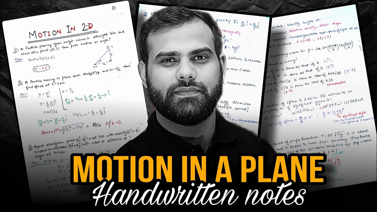 Motion in a plane handwritten notes | MR sir | Neet 2025 | yakeen 2.0 ...