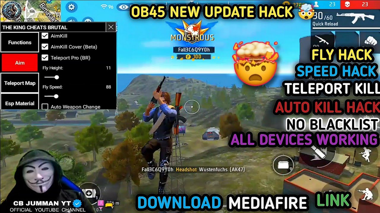 Free Fire New Mod Menu | Fly Hack+Rank Working Ob45,Speed+Teleport Ob44 ...