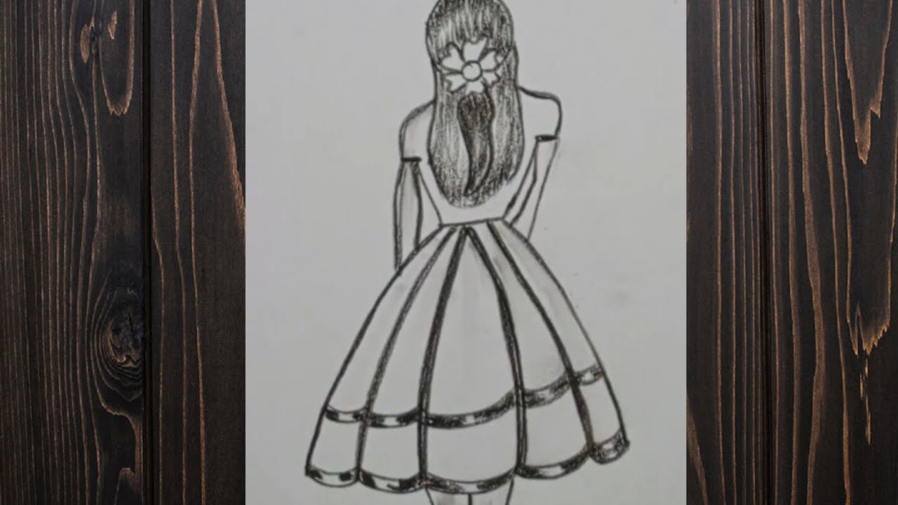 Easy girl drawing step by step / Girl sketching for beginners/ Girl ...