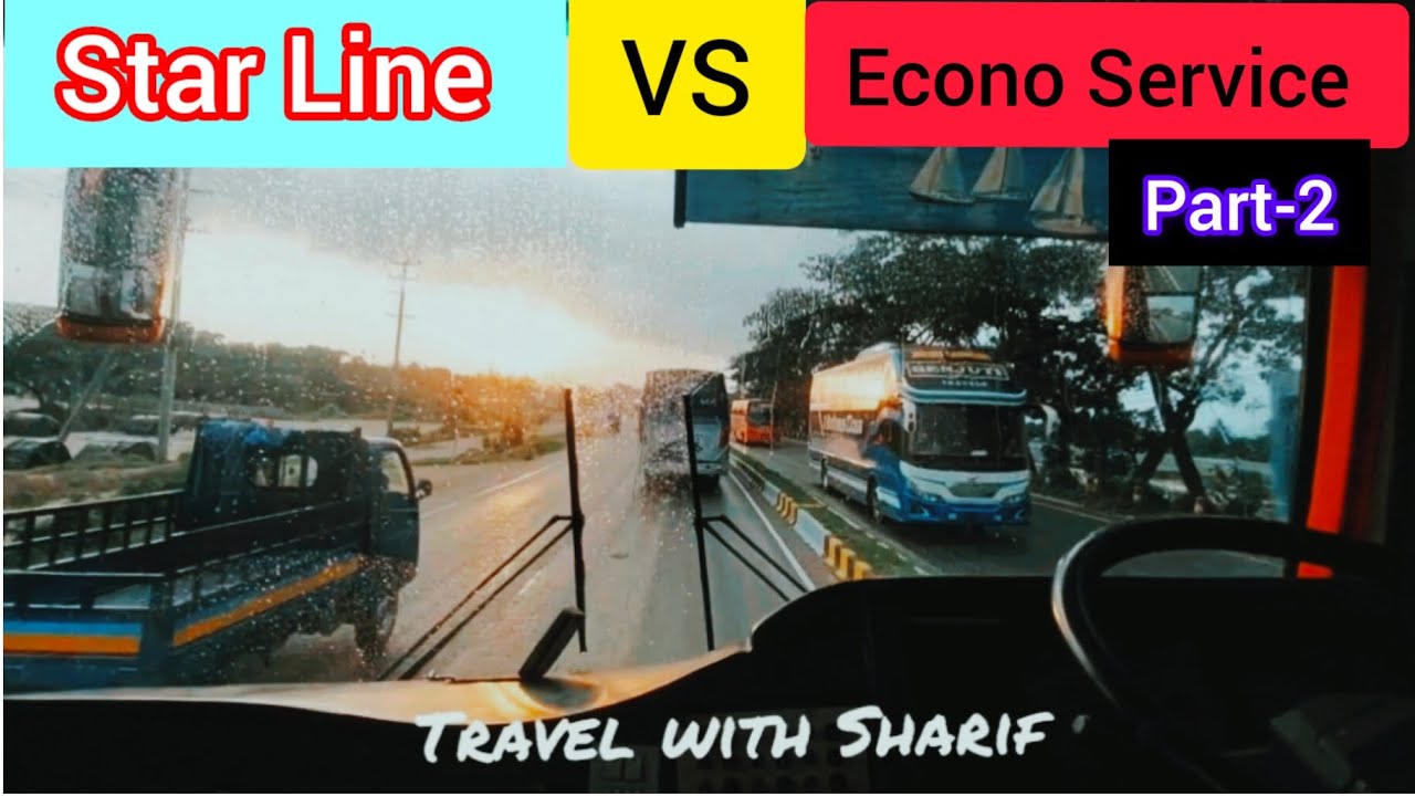 Star Line Vs Econo service💥/Part-2/ হালকা বৃষ্টির মধ্যে দুই হিনো ...