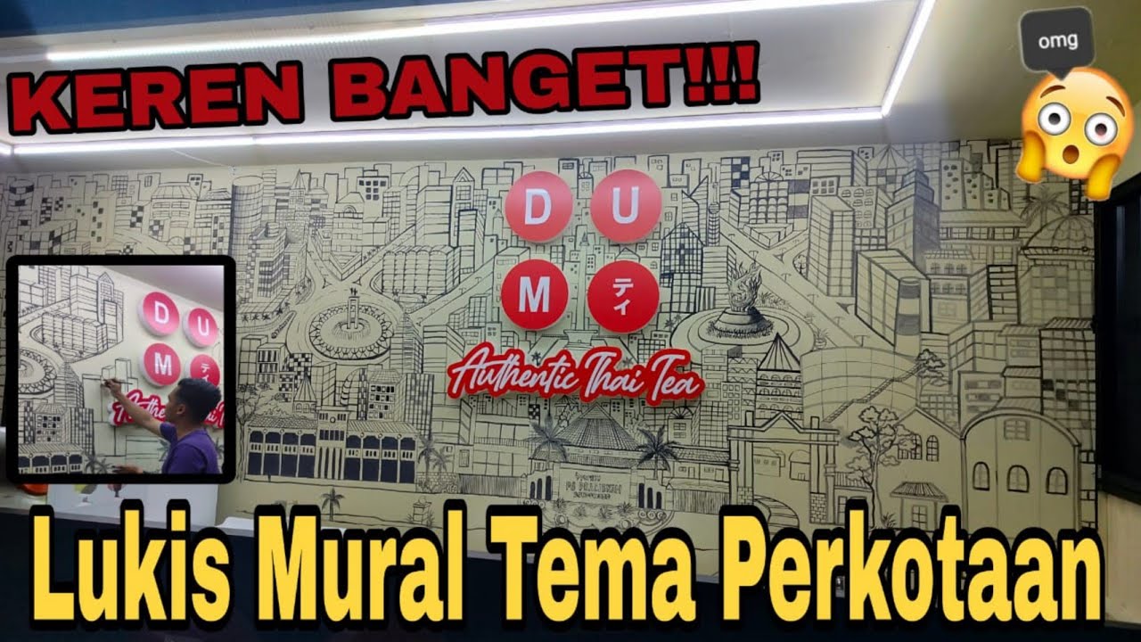 KEREN BANGET CUY!!! LUKIS MURAL TEMA PERKOTAAN - YouTube