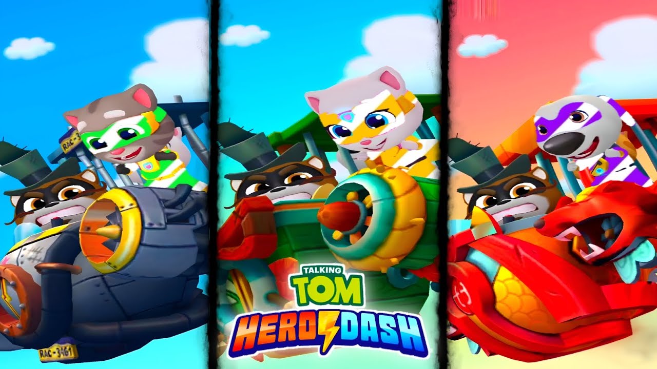 Talking Tom Hero Dash - Hero Tom, Hero Angela, Hero Hank Fight The Boss ...