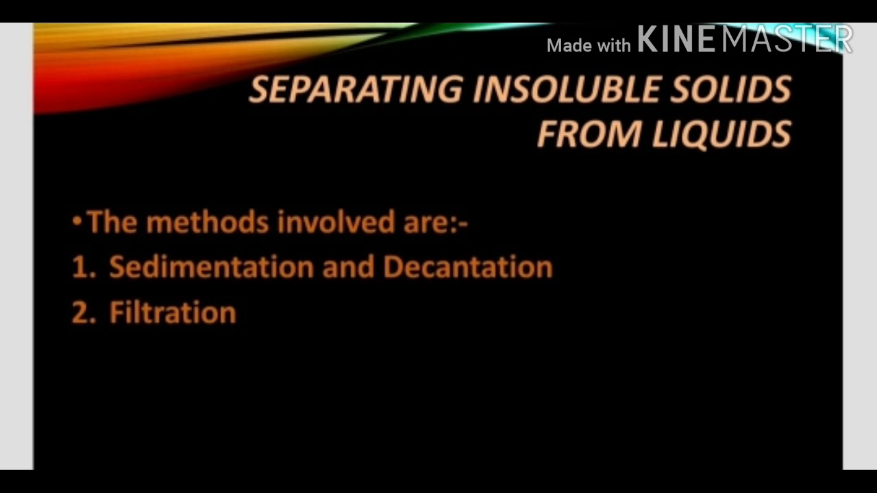 Sedimentation and decantation/ filtration - YouTube