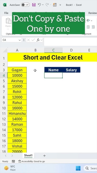 Don't Copy & Paste in Excel | Instead Use this Most Useful Trick #viral #excel #exceltips # ...