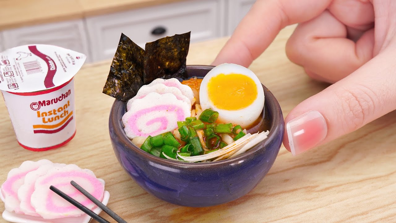 Perfect Miniature RAMEN Recipe | Spicy Chicken Noodles & ASMR Mini Food ...