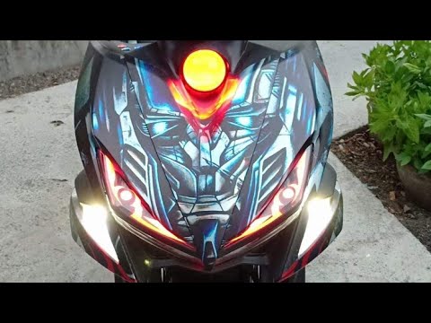 Aerox berwajah transformers(modif lampu depan aerox) - YouTube