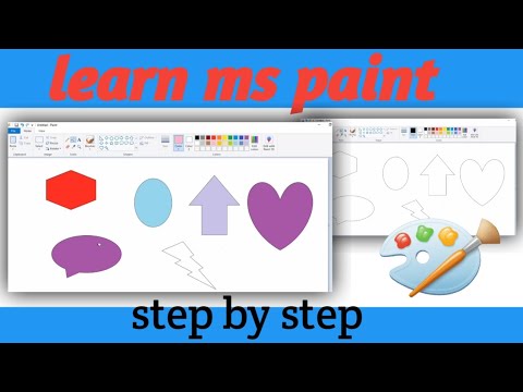 How to create different type of shapes and color in ms paint..step by ...