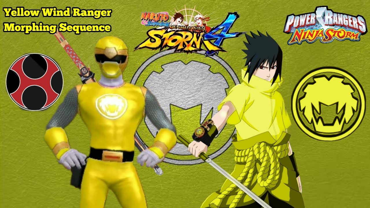 Sasuke morphs into Yellow Wind Ranger (Ninja Storm) - YouTube