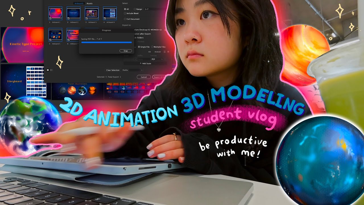 UNI VLOG 💻🥯 productive days, 3d modeling, 2D animation - YouTube