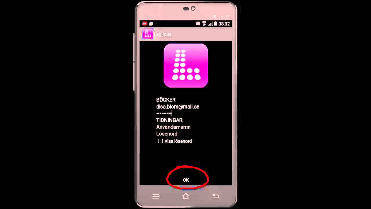Logga in i appen Legimus - för android - YouTube
