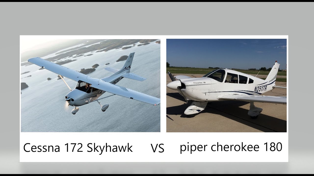 Cessna 172 skyhawk vs Piper cherokee 180 - YouTube