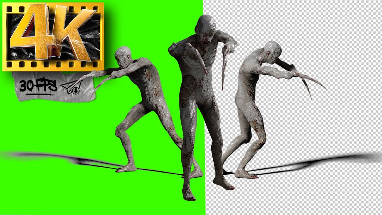 Walking Zombie | Green Screen - Footage 4K - YouTube