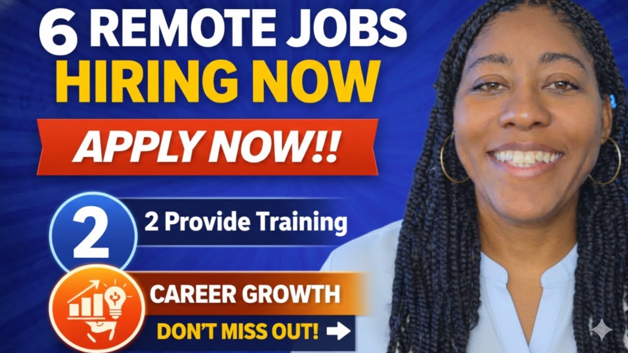 Don't Miss These 6 Remote Jobs (Positions Filling Fast) - YouTube
