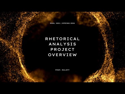 Rhetorical Analysis Project Overview SP24 - YouTube