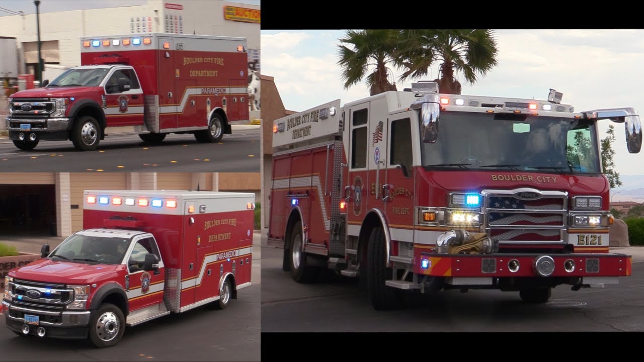 Engine 121 & NEW Rescue 121 Responding & Transporting Code 3 - Boulder ...