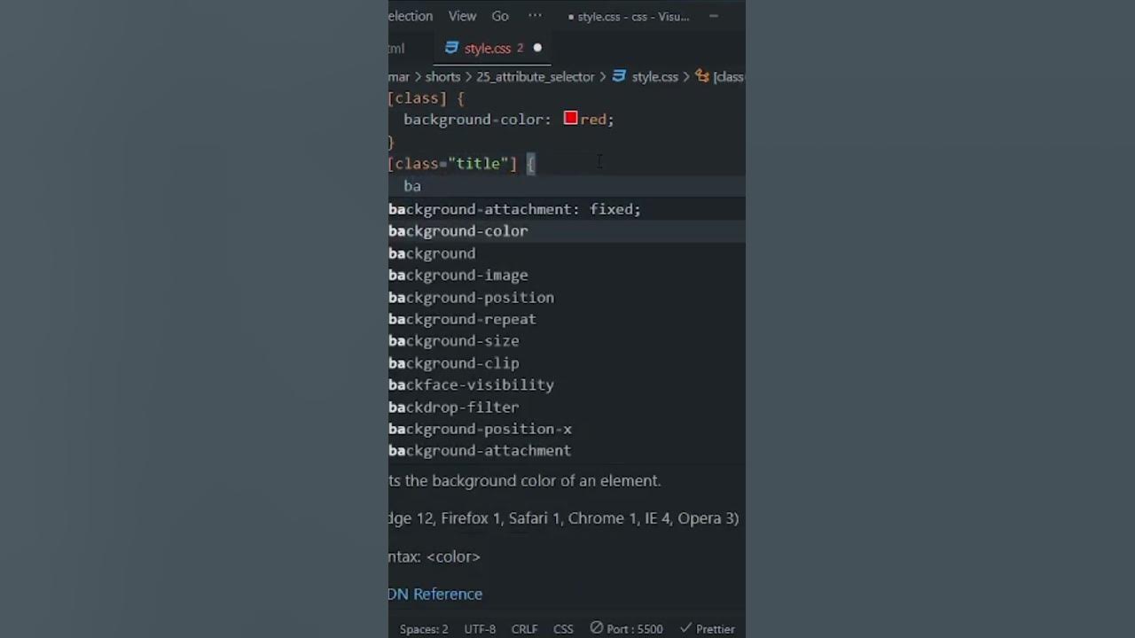 Use Attribute Selector In Css Shorts Coding Youtube