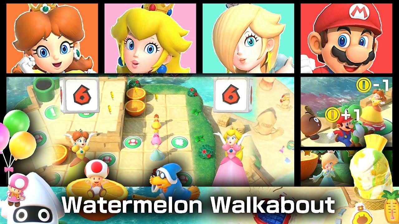 Super Mario Party Watermelon Walkabout Daisy and Peach #1 - YouTube