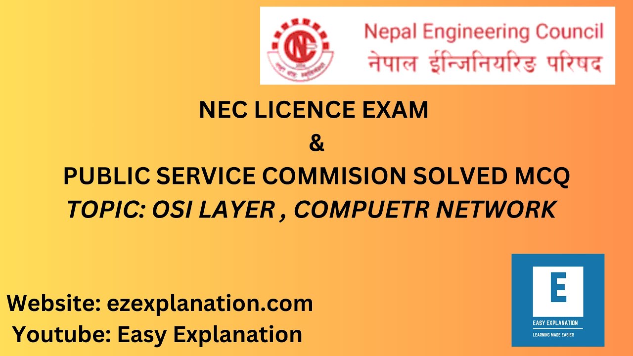 NEC LICENCE EXAM AND PSC SOLVED MCQ || OSI LAYER|| COMPUTER NETWORK # ...