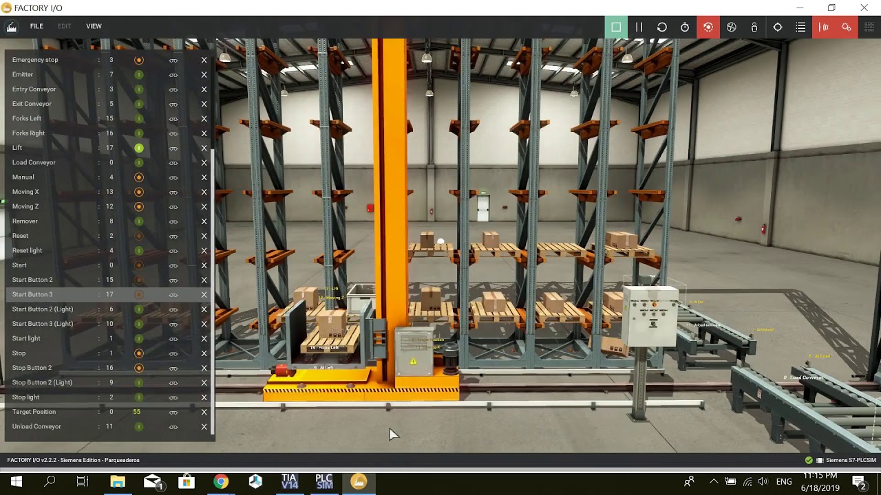 Parqueadero inteligente con PLC! Automated Warehouse template! con TIA PORTAL y FACTORY IO - YouTube