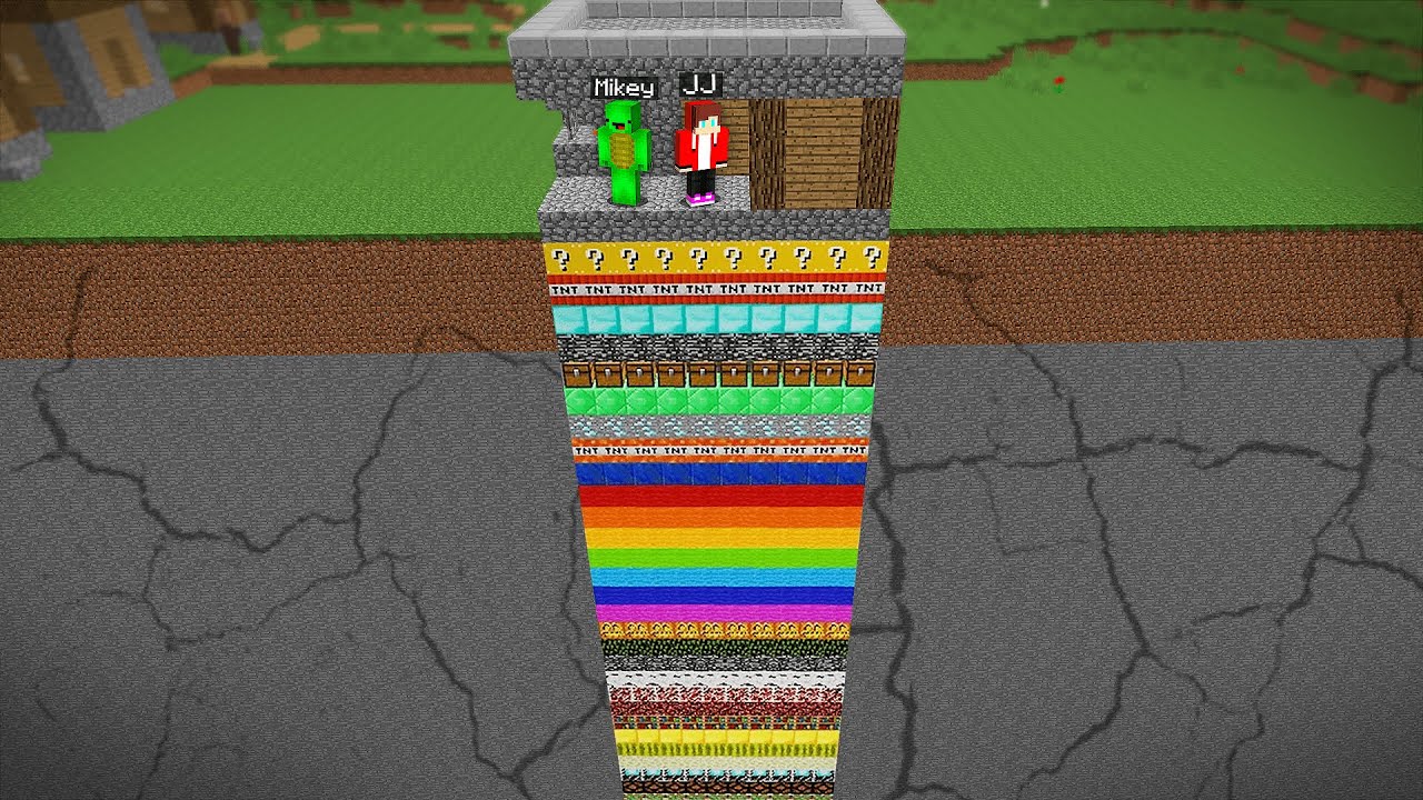 Mikey and JJ Found 100 LAYERS of RANDOM BLOCKS Uner House in Minecraft ...