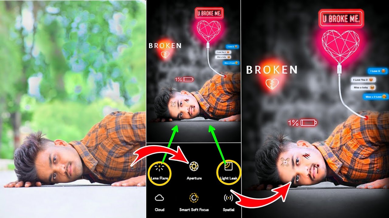 Broke heart photo editing | Picsart broken heart photo editing | sad ...