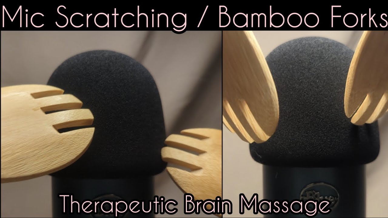 ASMR | Mic Scratching with Bamboo Salad Forks | Foam Cover ...