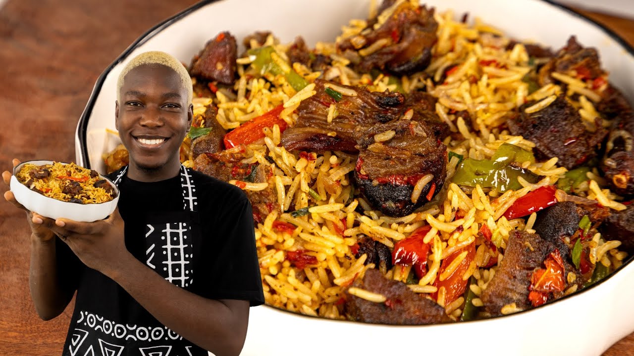 Goat Meat Fried Rice Recipe - NO FAIL Asun Fried rice - YouTube