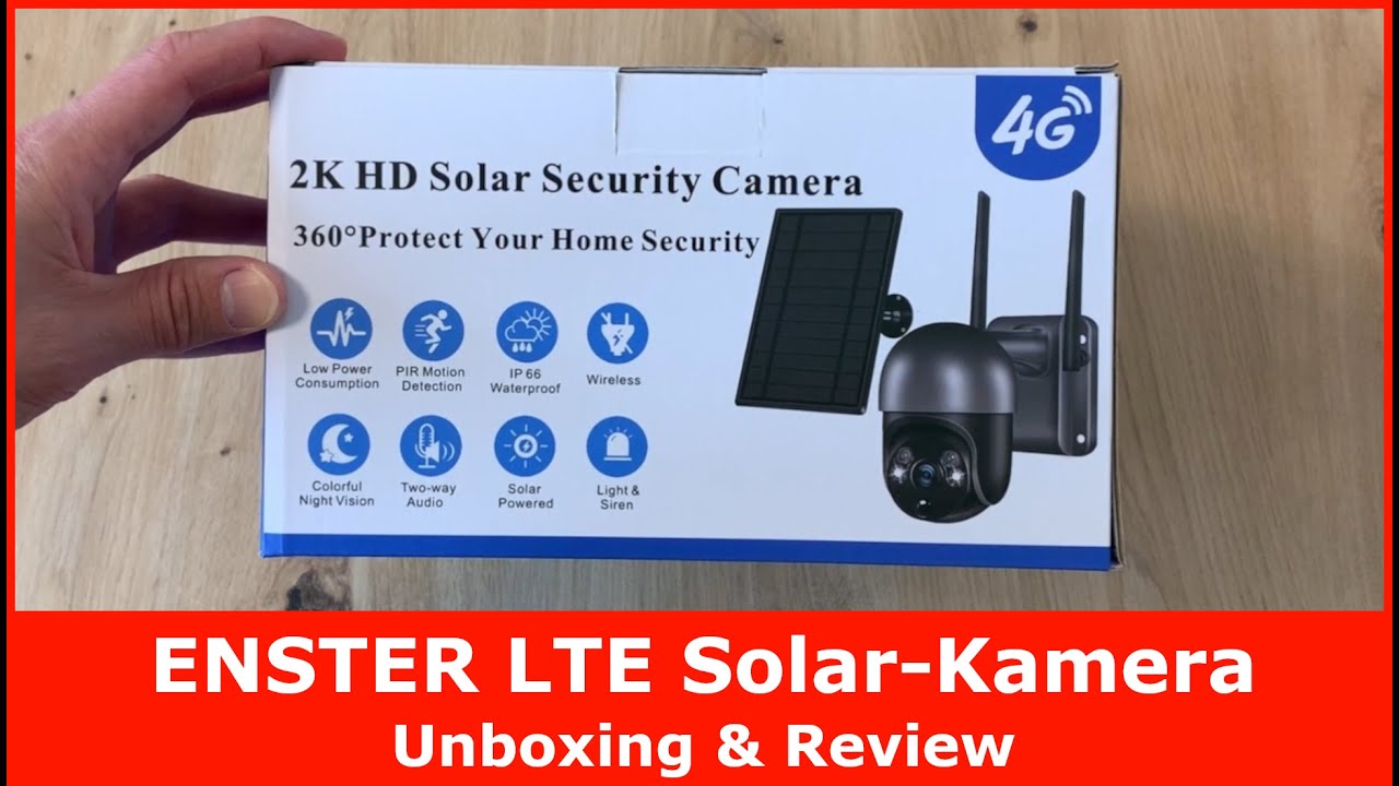 ENSTER 3G/4G LTE Solar Überwachungskamera || Unboxing & Review (1080P ...