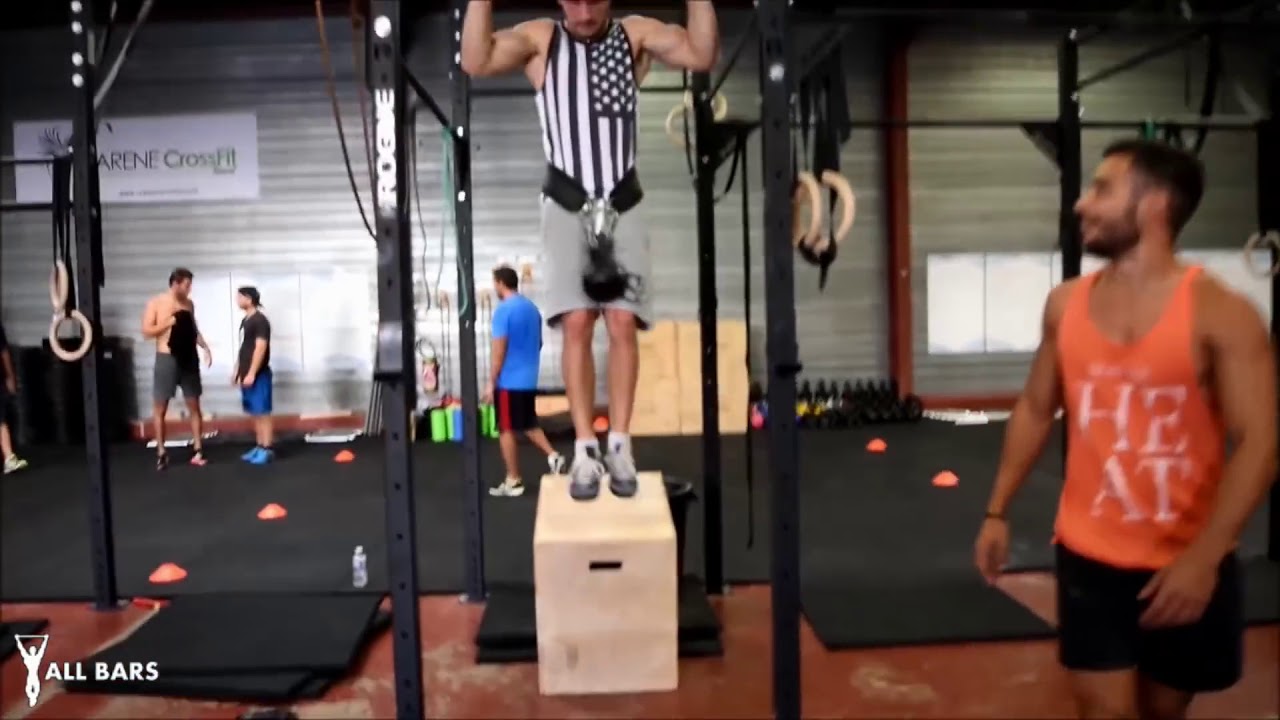 Muscle up lesté strict form + 25kg AllBars - YouTube