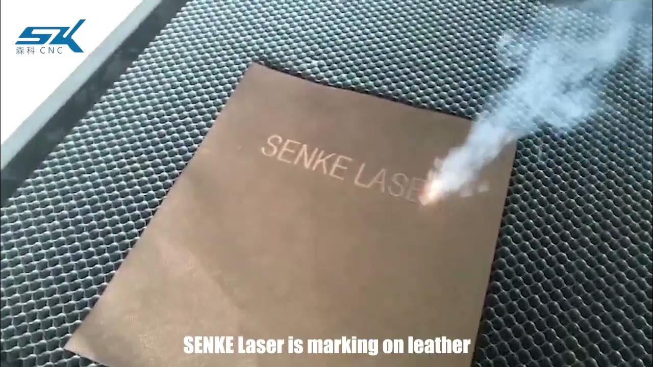 Leather fiber laser marking machine - YouTube