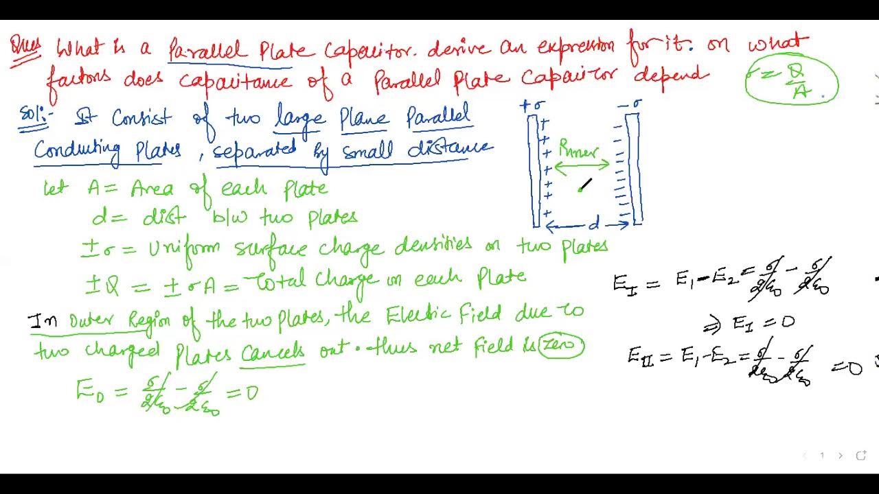 What Is A Parallel Plate Capacitor And Derivation For Its Capacitance