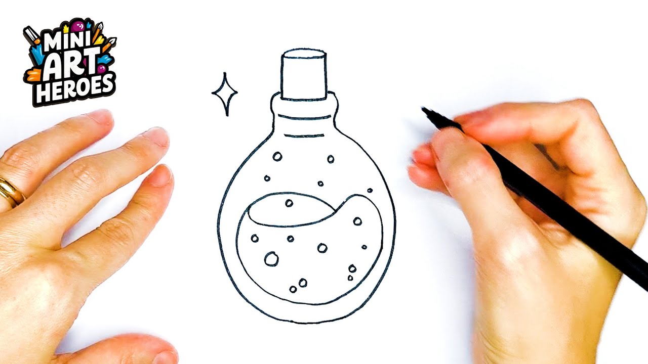 How to Draw a Potion Bottle | Mini Art Heroes - YouTube