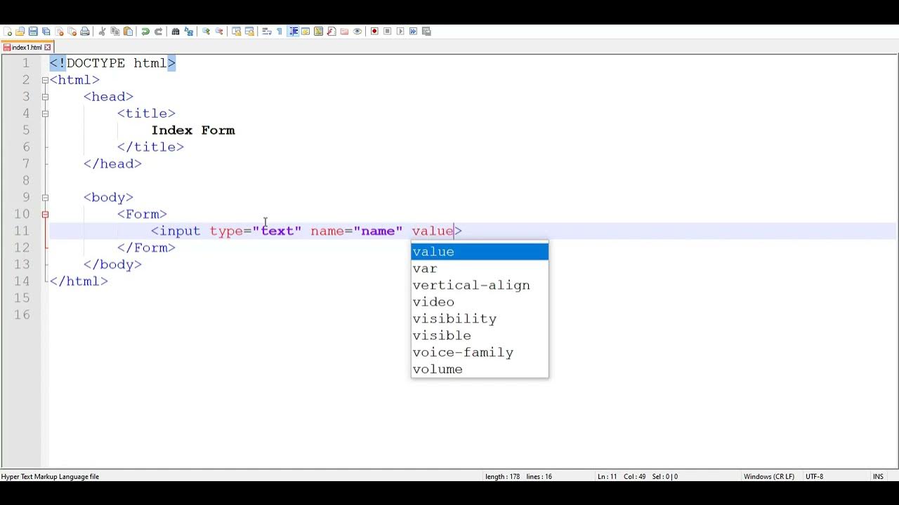 HTML Form elements Part 10 - YouTube