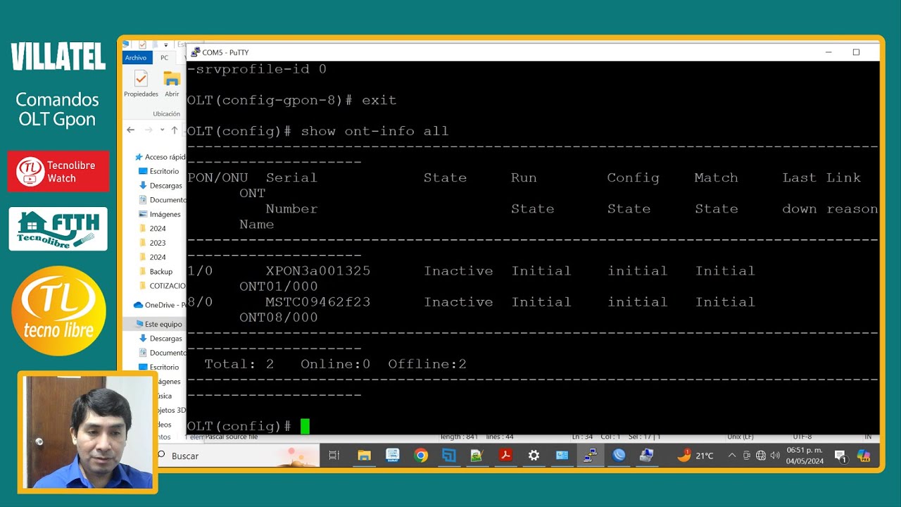OLT Villatel Comandos - YouTube