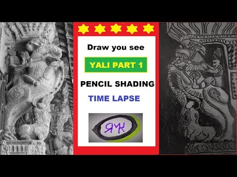 How to draw yali - part 1- pencil shading-timelapse
