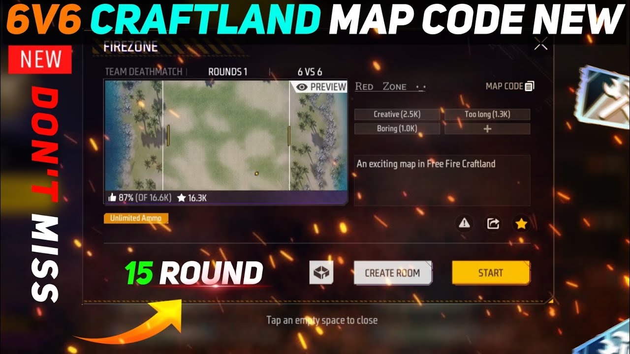6v6 craftland map code 15 round | free mein custom kaise khele apne friend ke sath 6vs6 - YouTube
