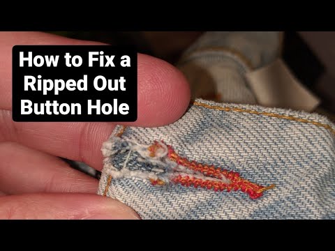 How To Fix A Ripped Out Button Hole - YouTube