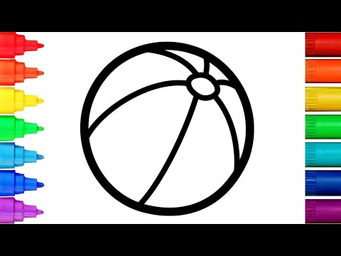 Ball drawing painting & coloring how to draw a easy ball 🏀 फुटबॉल मैं ...