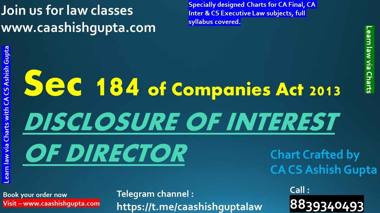 Sec 184 - Disclosure of interest of Director || CA CS Ashish Gupta ...