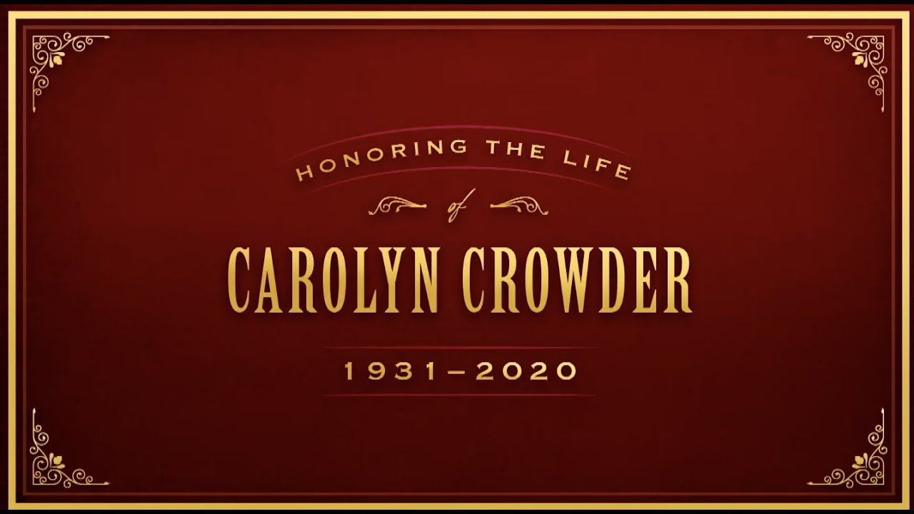 Funeral Service for Carolyn Crowder - YouTube