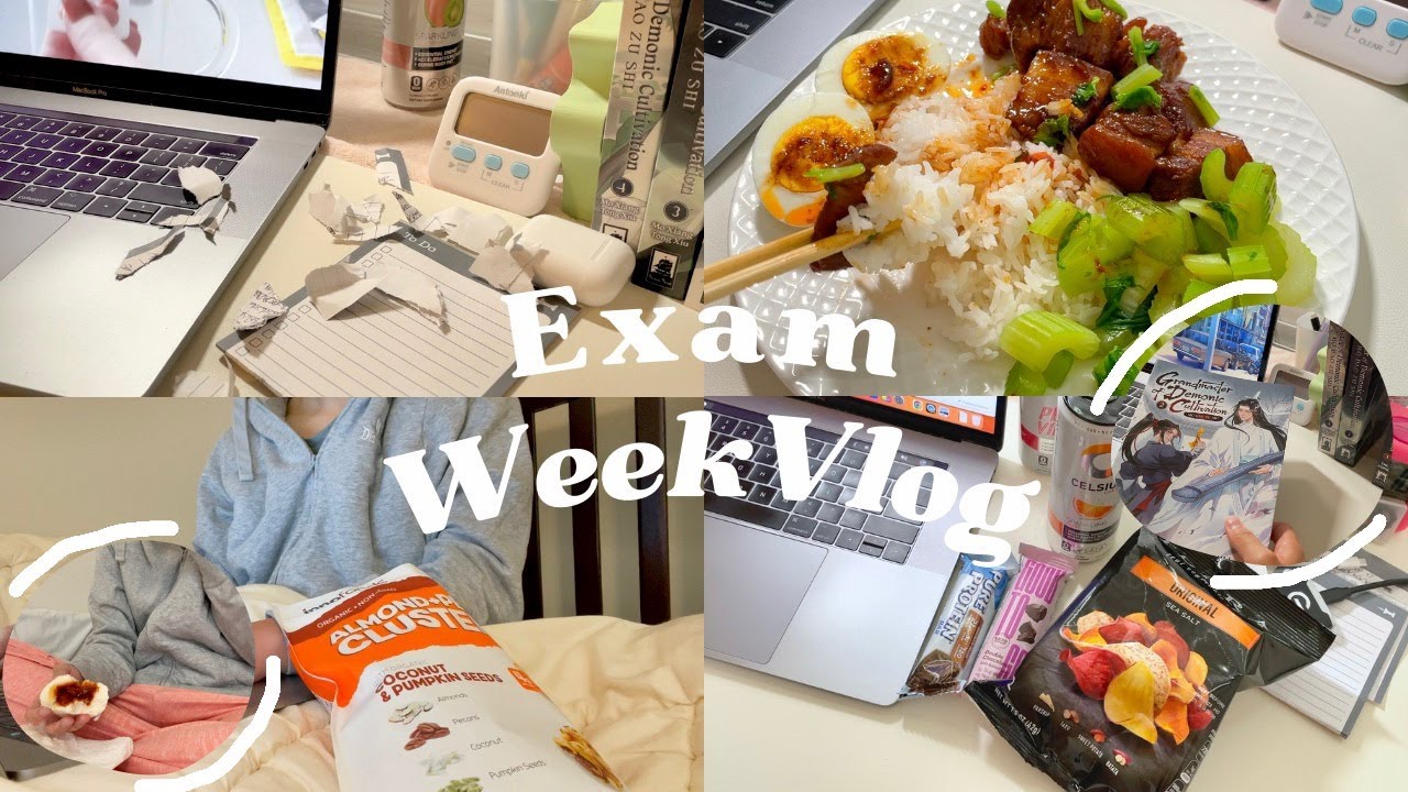 final exam hell week vlog | college finals, lots of food, online ...